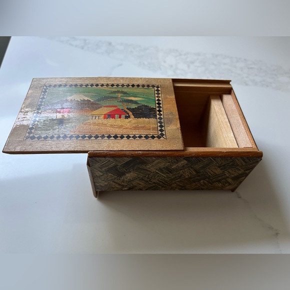 Accents | Beautiful Wooden Box With Flower Design On One Side ...